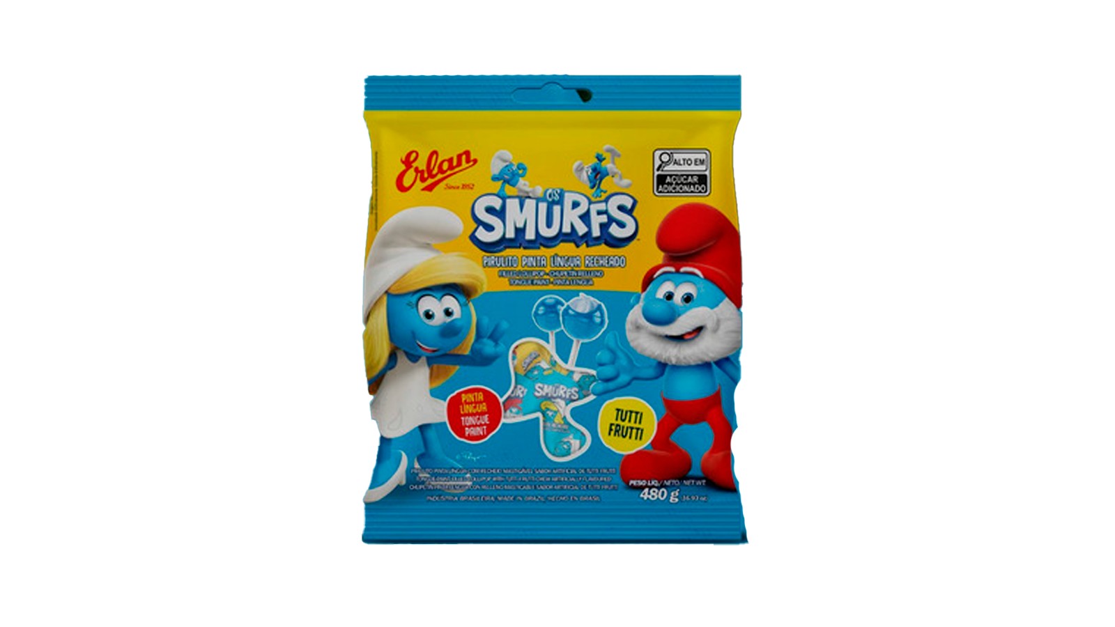 PIRULITOS ERLAN 480G SMURFS TUTTI FRUTTI